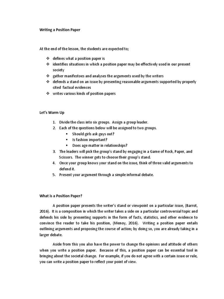 What Is Position Paper 2 | PDF | Domestic Violence | Migrant Worker