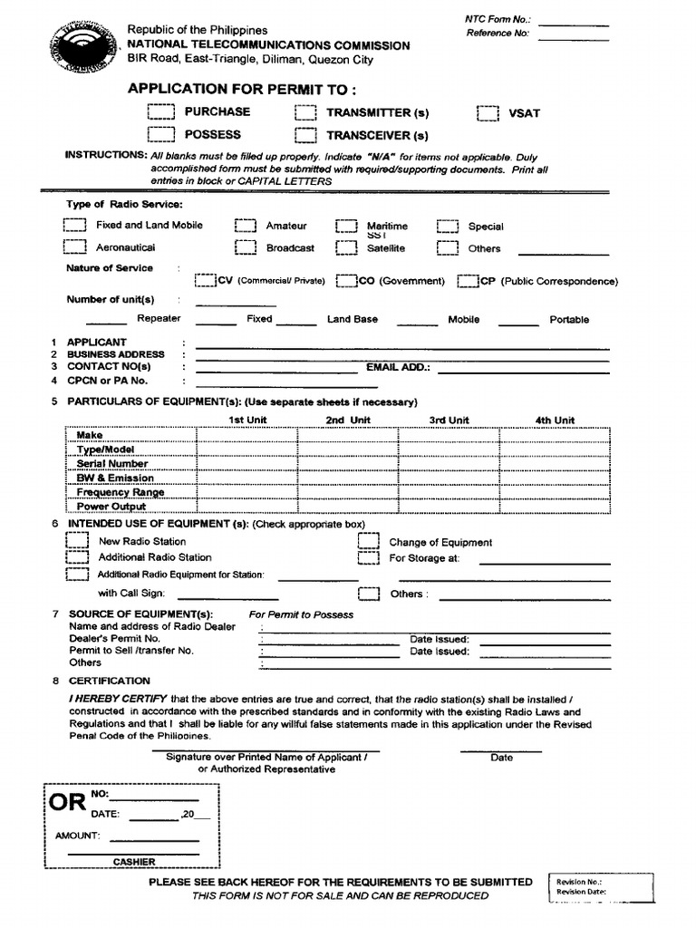 Application For Permit To Purchase Possess | PDF | Radio ...