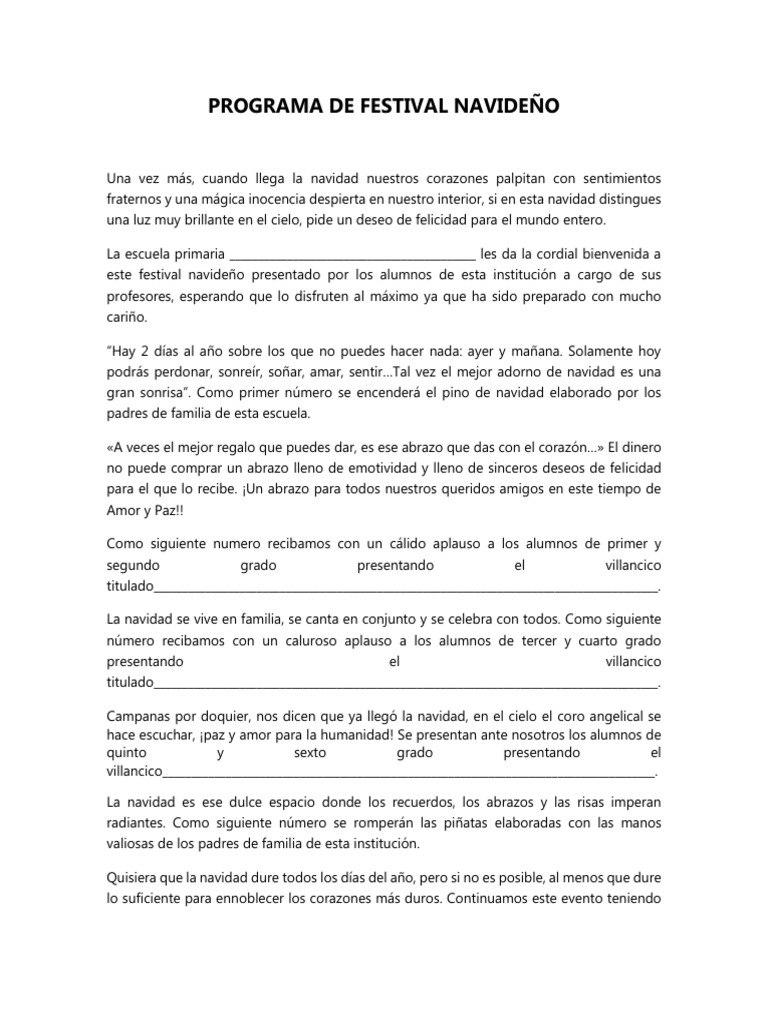 Programa de Festival Navideño | PDF | Navidad | Fiesta religiosa o feriado