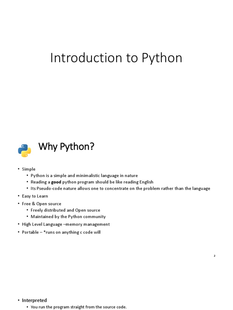 Introduction To Python | PDF | Data Type | Python (Programming Language)