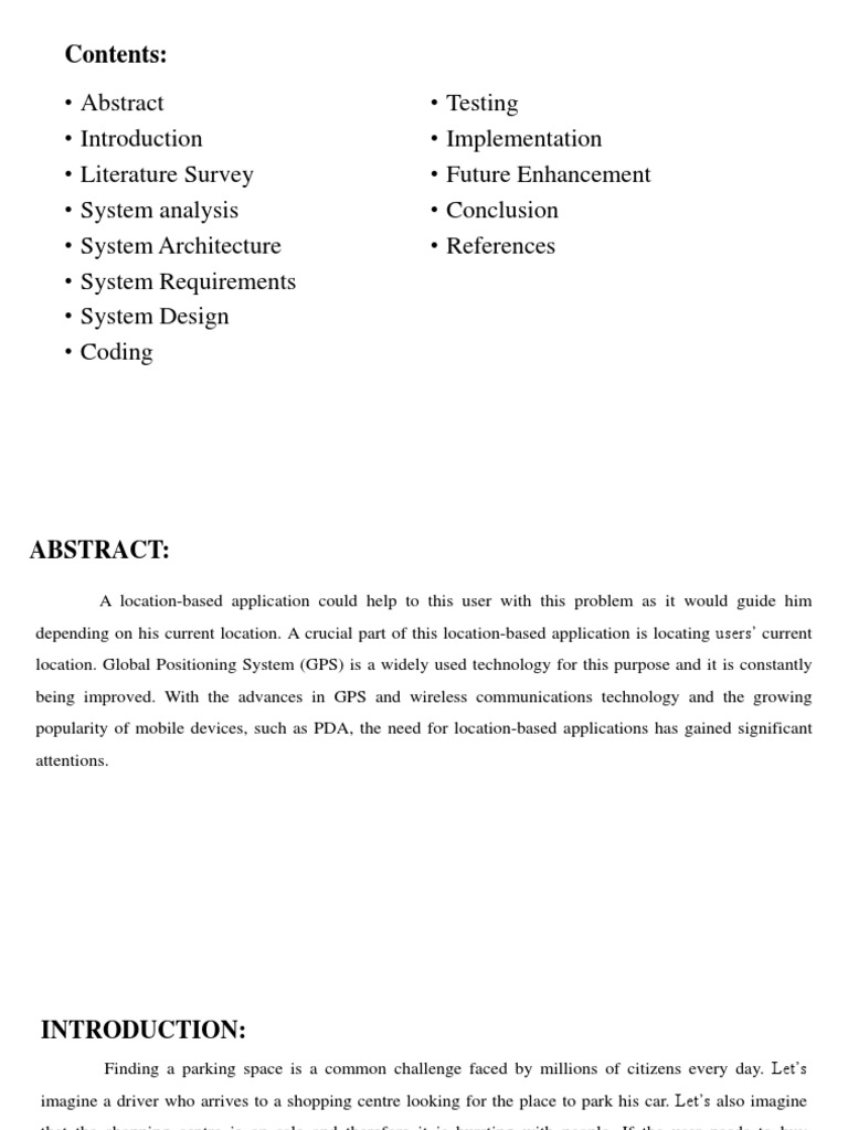 Smart Parking System Overview | PDF | Parking Lot | Location Based Service