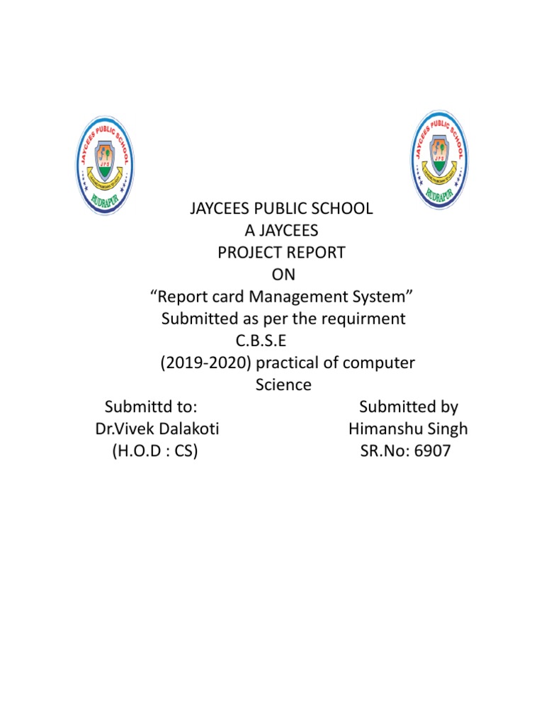 Report Card Management Project Complete | PDF | System Software | Computing
