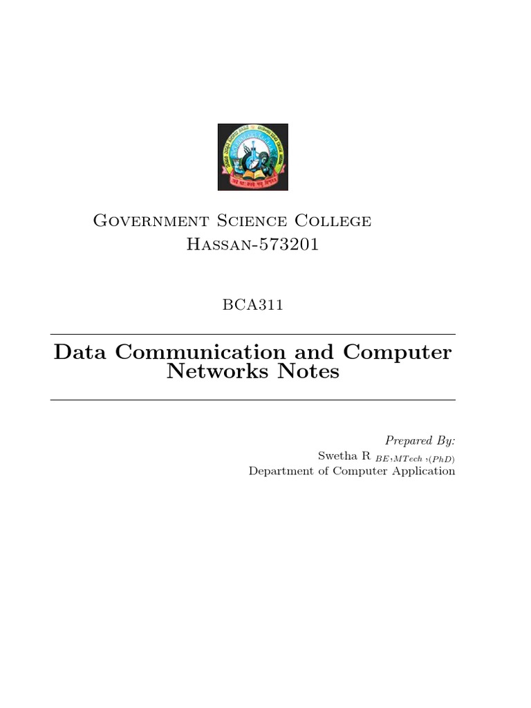 Data Communication Computer Networks Notes BCA PDF | PDF | Network ...