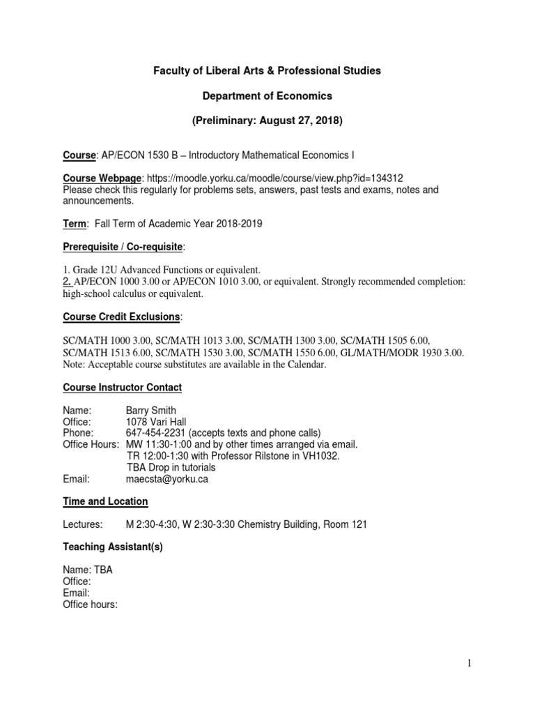 Econ 1530 BOutline | PDF | Derivative | Equations