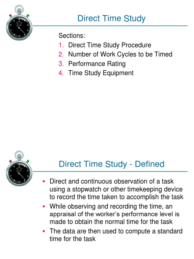 5 Direct Time Study | PDF | Machines | Time