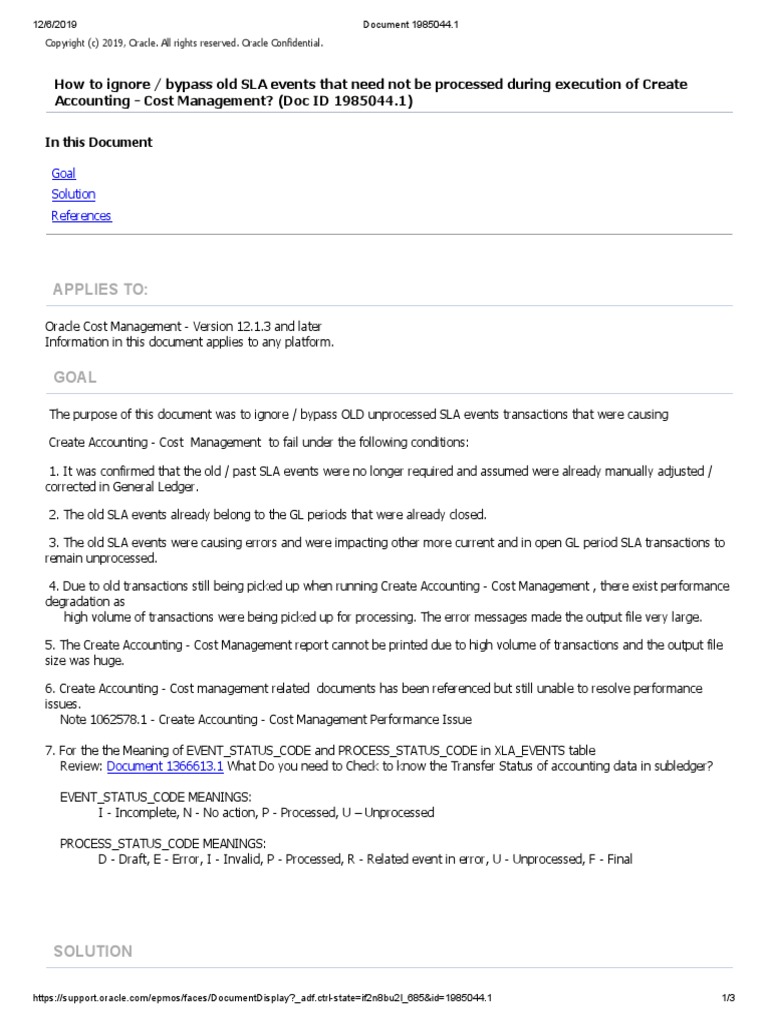 How To Ignore - Bypass Old SLA Events That Need Not Be Processed During ...
