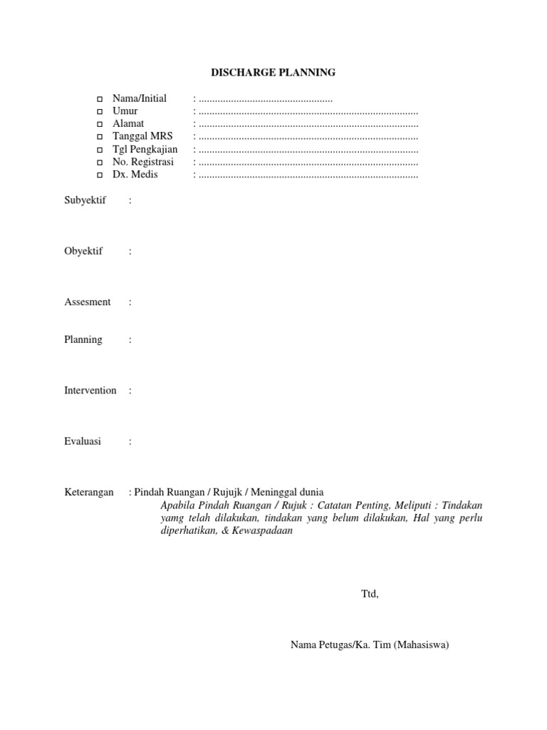 Discharge Planning | PDF