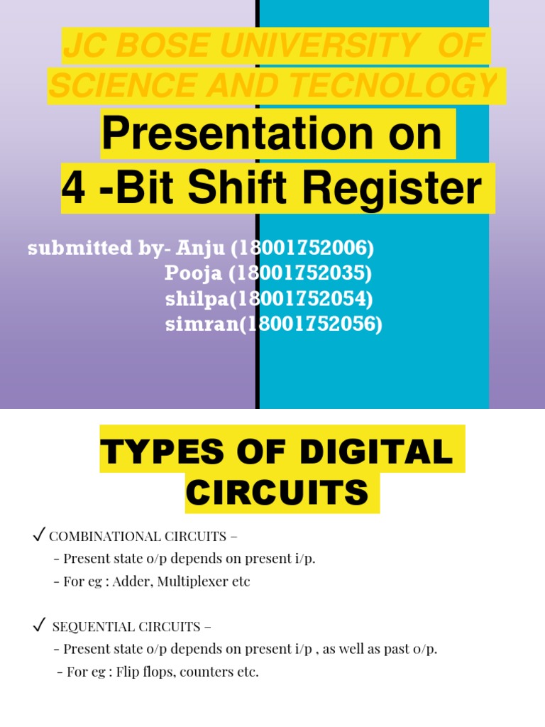 4 - Bit Shift Register | PDF | Computer Data | Electrical Engineering