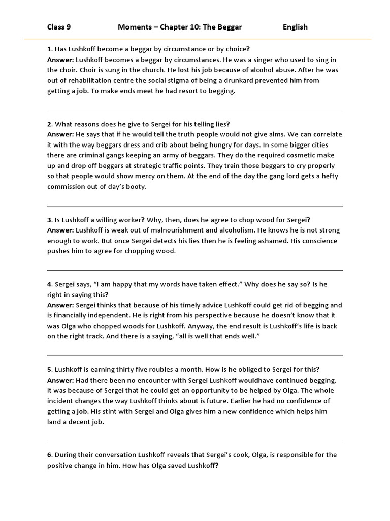 Lushkoff's Transformation in The Beggar | PDF