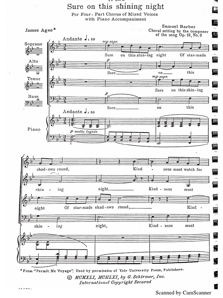 01 - Sure On This Shining Night | PDF