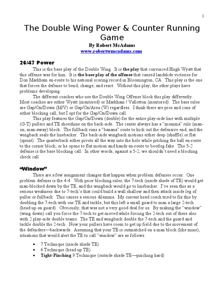 The Double Wing Power Game Article | PDF | Team Sports | Ball Games
