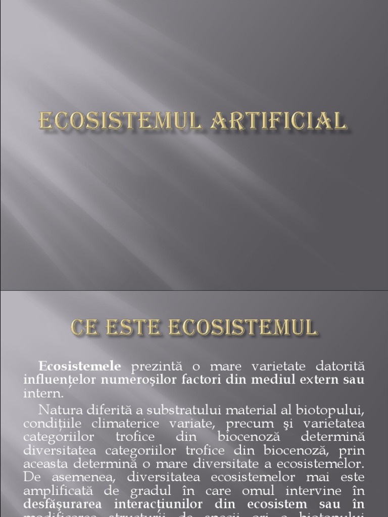 Ecosistemul Artificial | PDF