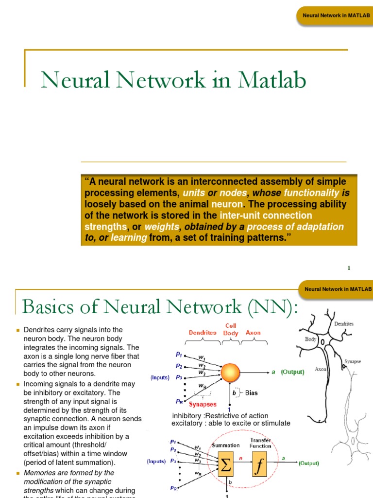 MME 52106 - Optimization in Matlab - NN Toolbox | PDF | Neuron | Artificial Neural Network