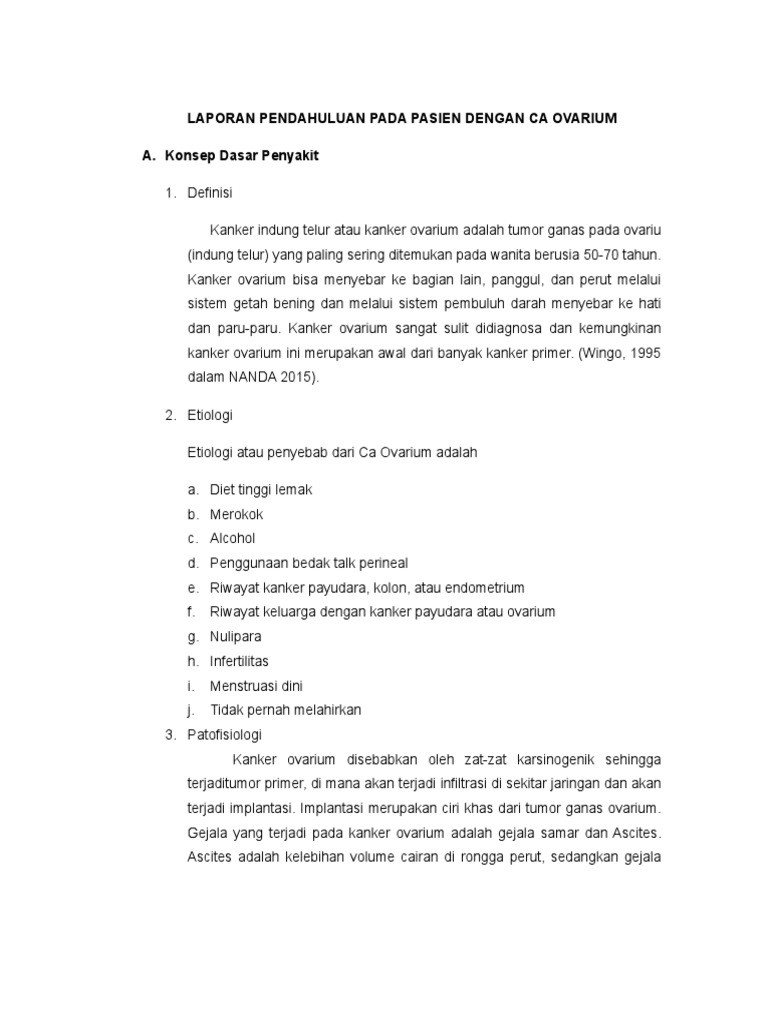 Pendahuluan Kanker Ovarium pada Wanita | PDF | Sains & Matematika