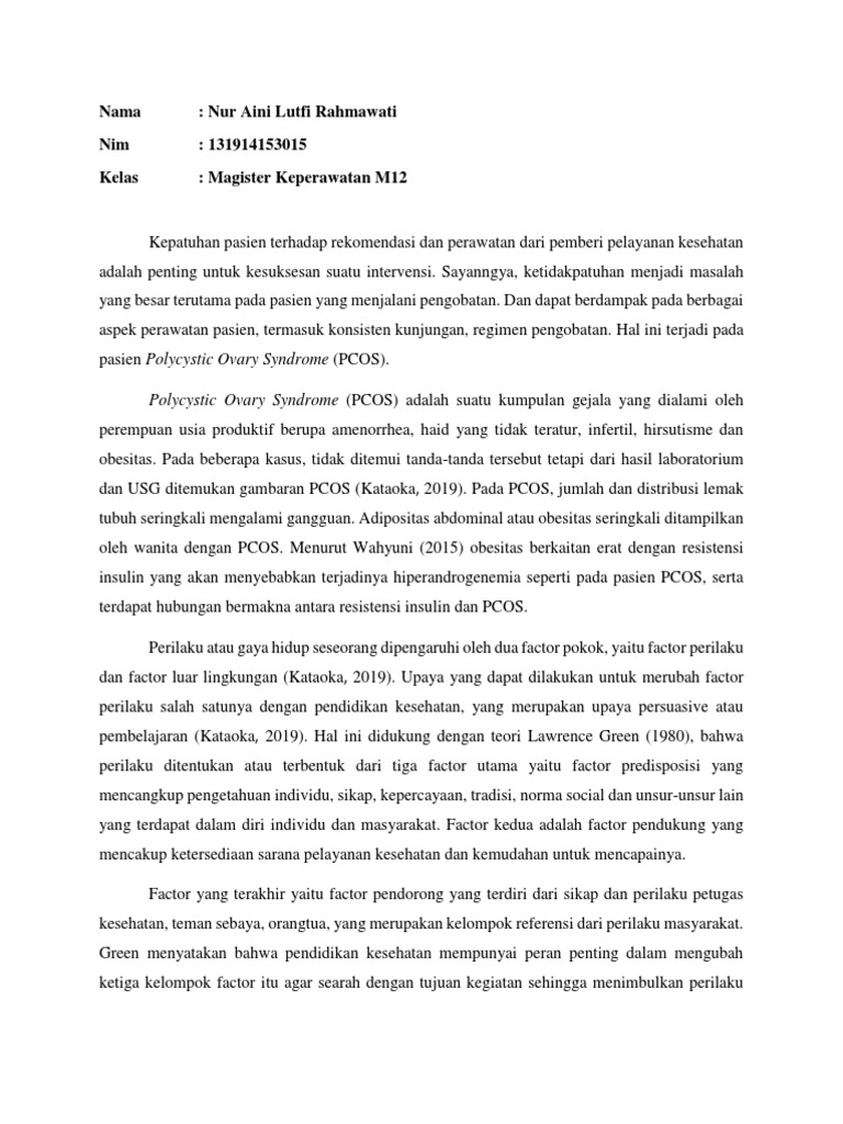 Perilaku Kepatuhan Dalam Teori Lawrence Green | PDF