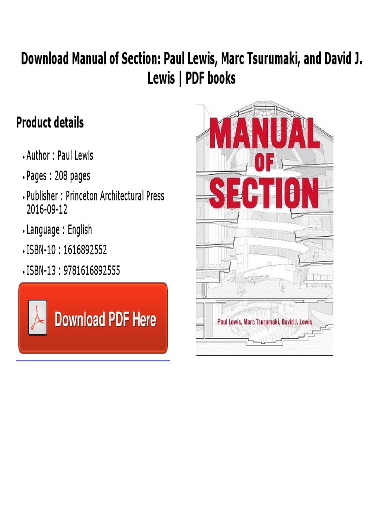Manual of Section Paul Lewis Marc Tsurumaki | PDF | E Books | Mass Media