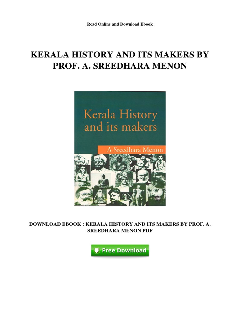 Kerala History and Its Makers by Prof A Sreedhara Menon | PDF | Kerala | E Books