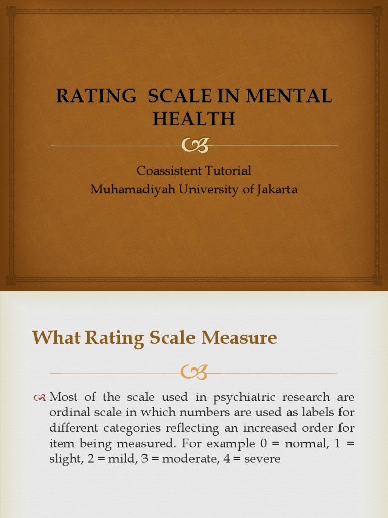 Rating Scale in Mental Health | PDF | Mental Disorder | Psychological ...