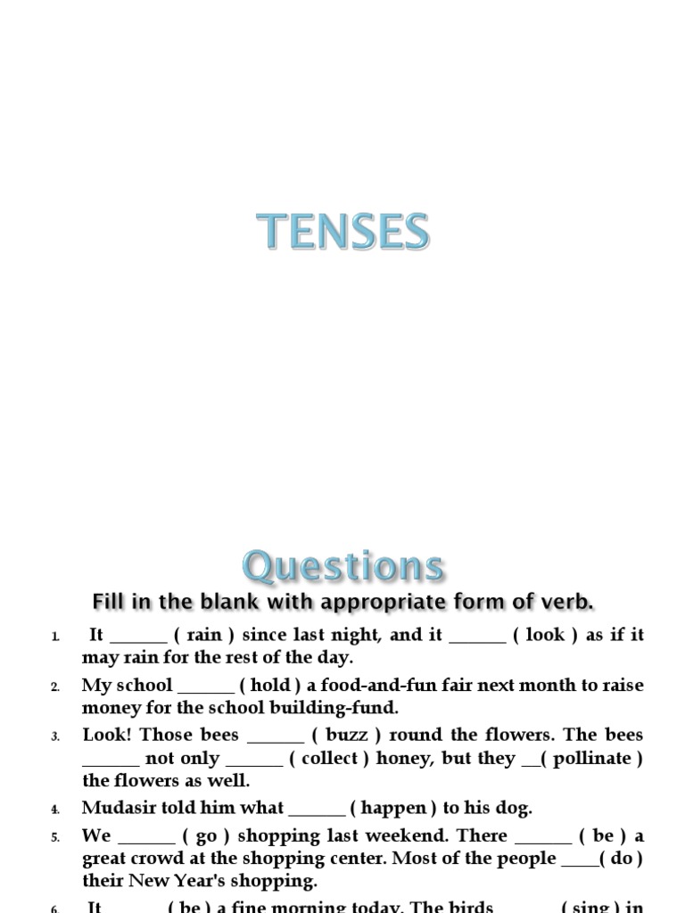 6 Tenses | PDF | Grammatical Tense | Perfect (Grammar)