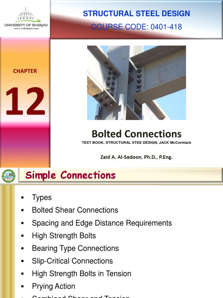 Types of Bolted Connections in Steel | PDF | Screw | Joining