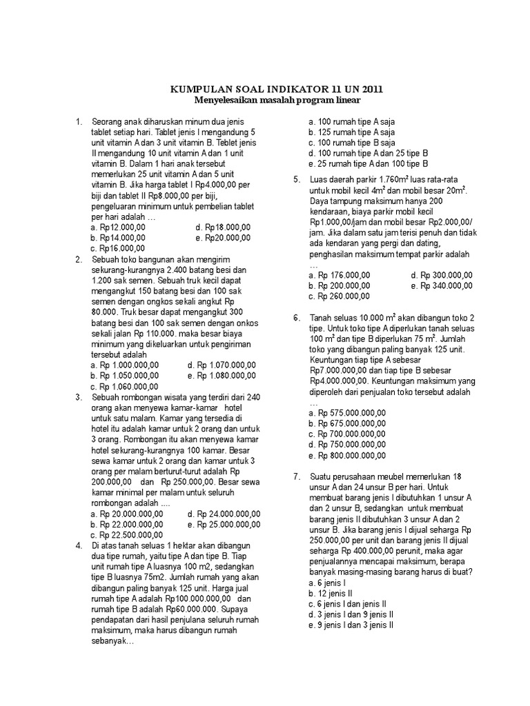Soal Program Linear | PDF