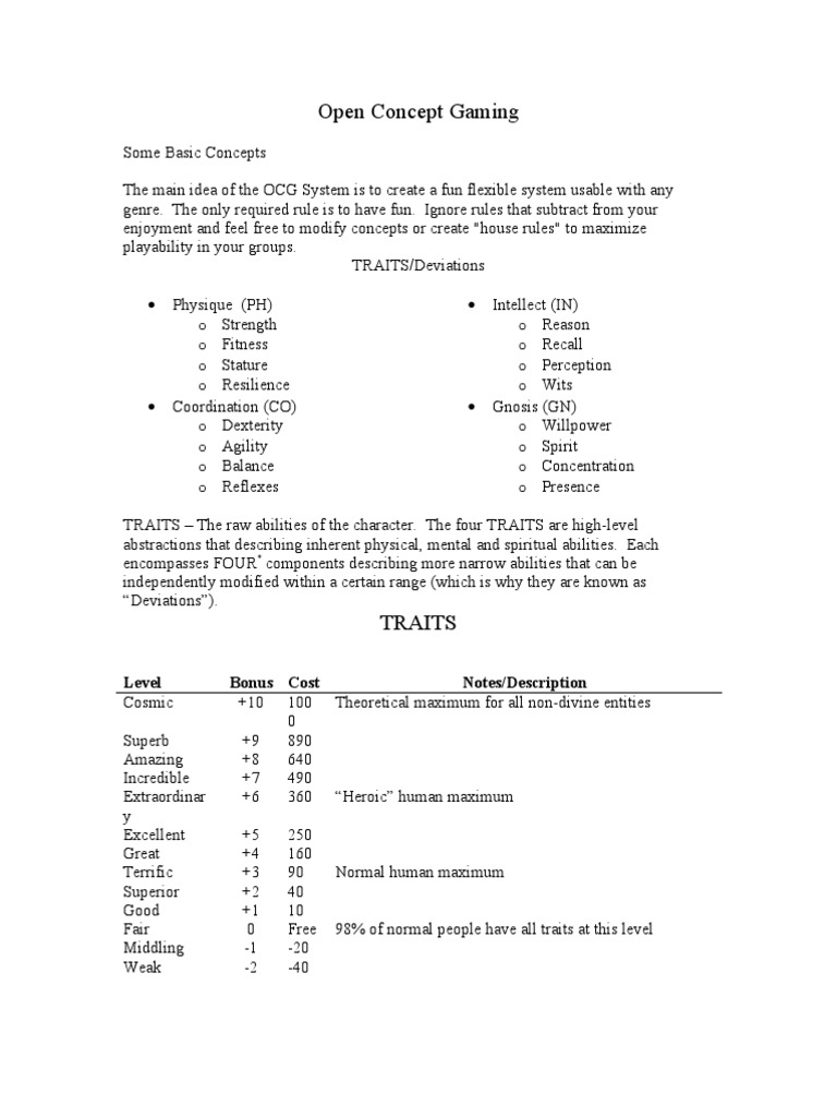 Open Concept Gaming: An Introduction to the OCG System | PDF | Rifle ...