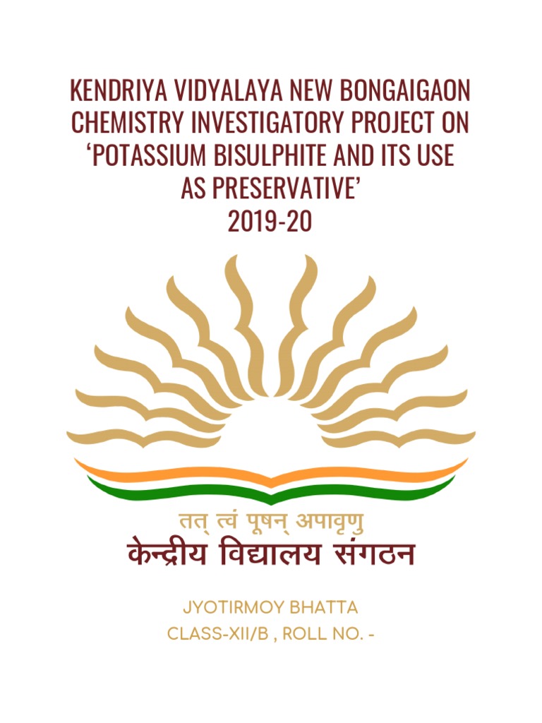 Chemistry Project Front Page Final PDF | PDF
