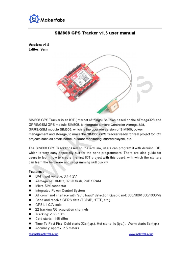 Sim808 Gps Module Datasheet | PDF | General Packet Radio Service | Gsm