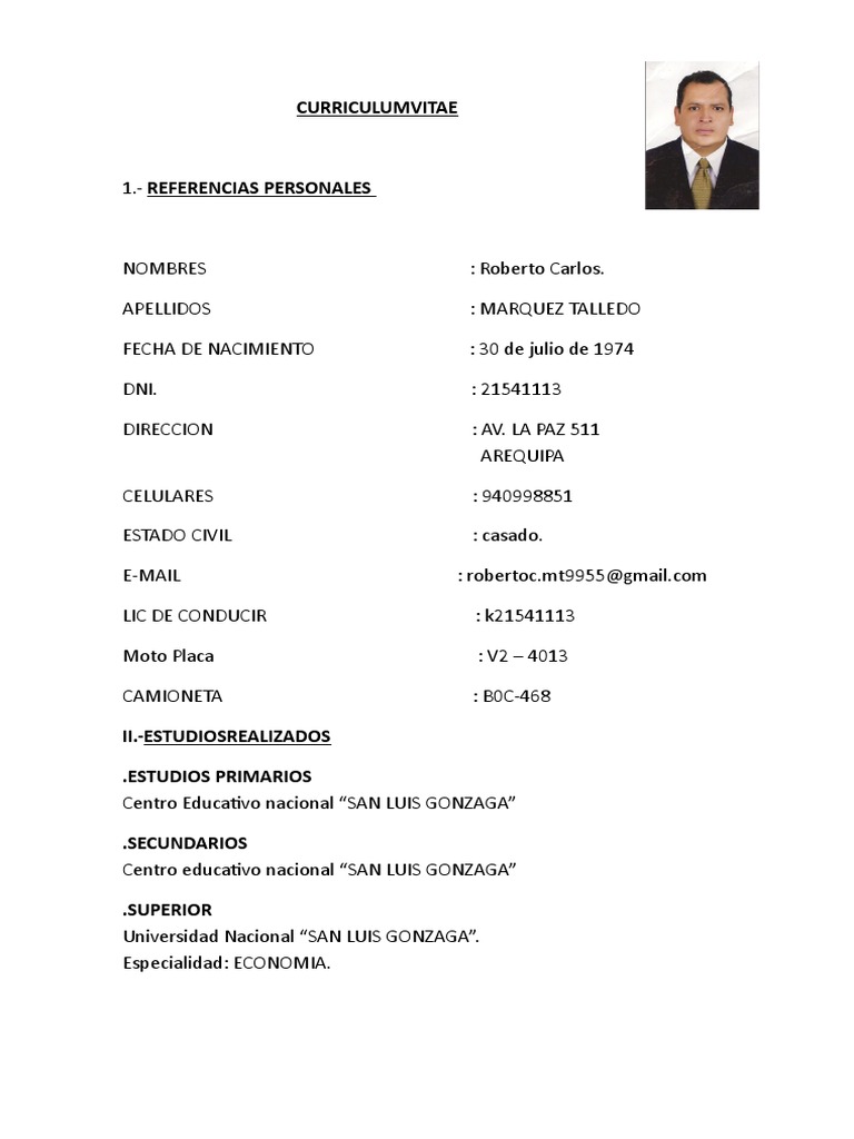 Curriculum Roberto | PDF | Economias | Bancario