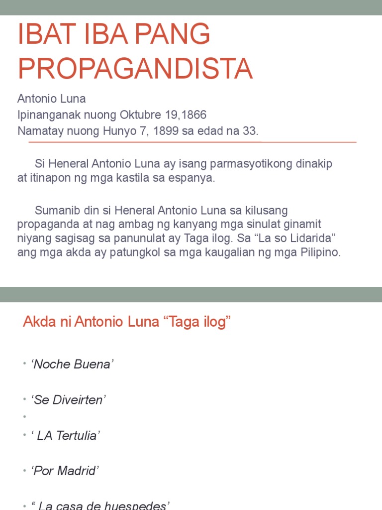 Ibat Iba Pang Propagandista | PDF