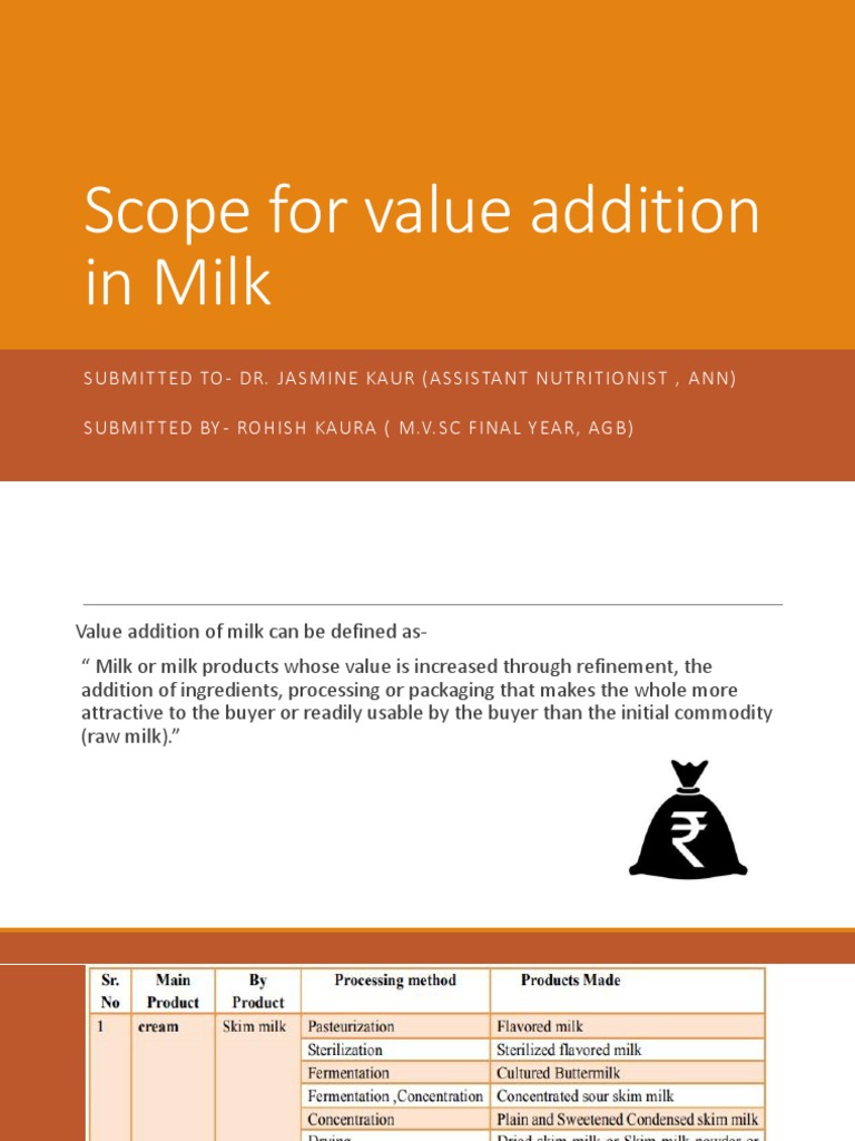 Value Addition Opportunities in Milk | PDF | Dairy | Milk