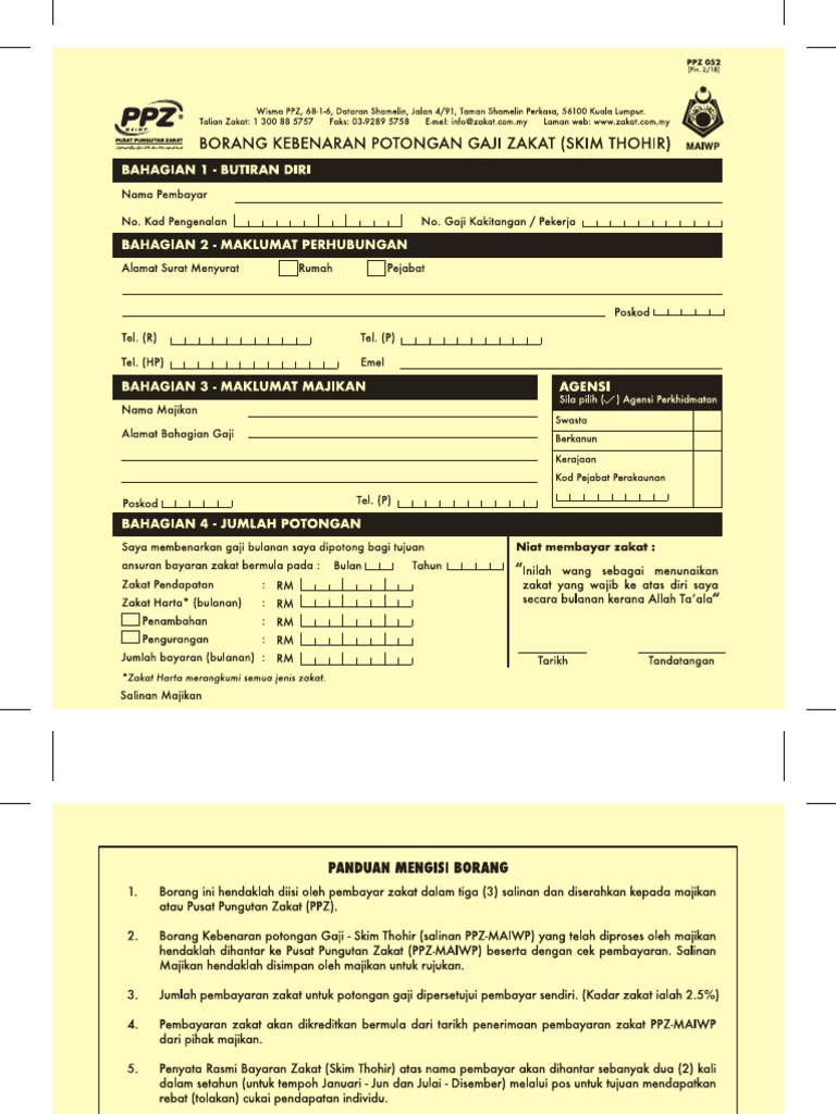 Borang PPZ 052 - New PDF | PDF