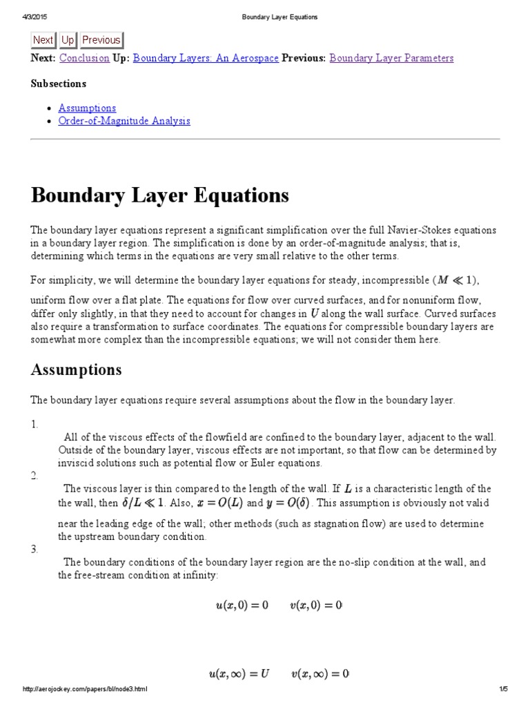 Boundary Layer Equations Pdf Boundary Layer Fluid Dynamics