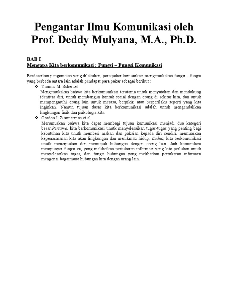 Pengantar Ilmu Komunikasi | PDF