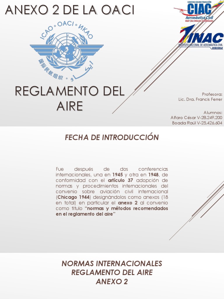 Anexo 2 OACI | PDF | Reglas de vuelo por instrumentos | Reglas de vuelo ...