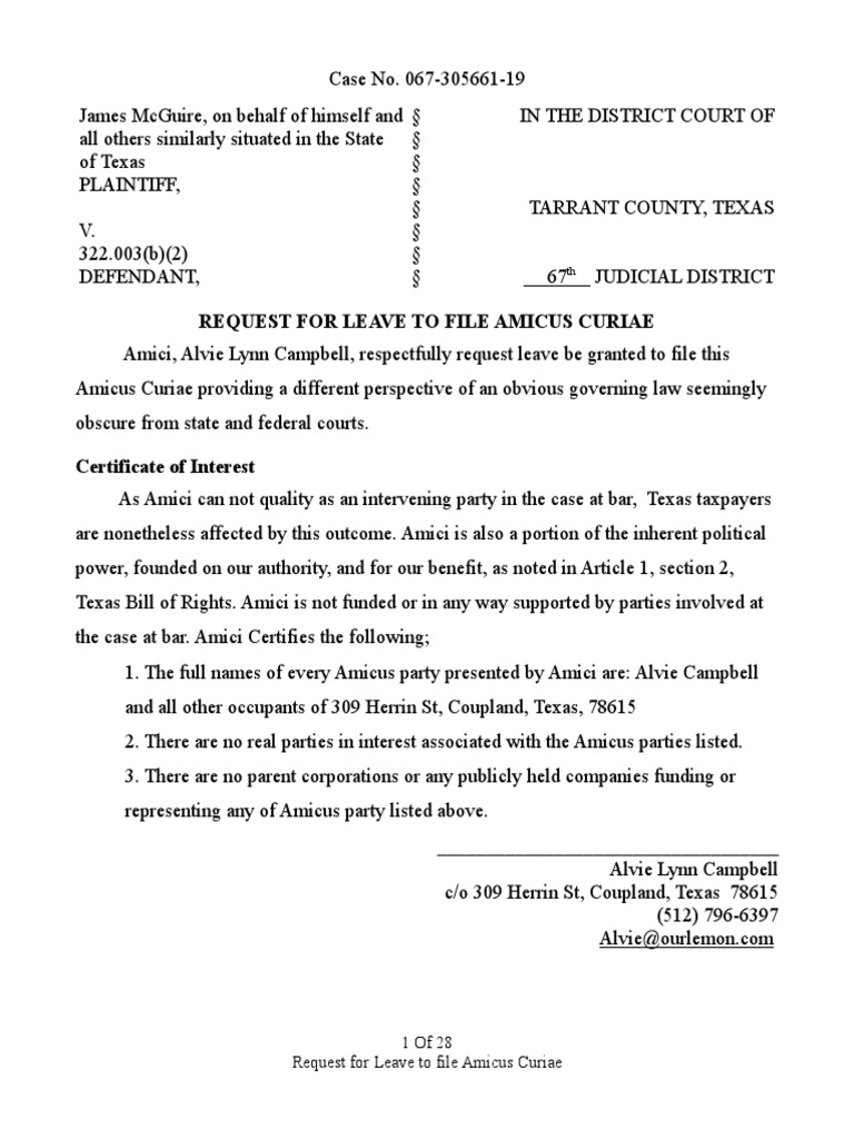 Motion For Leave To File Amicus 03312019 With Filestamp Pdf