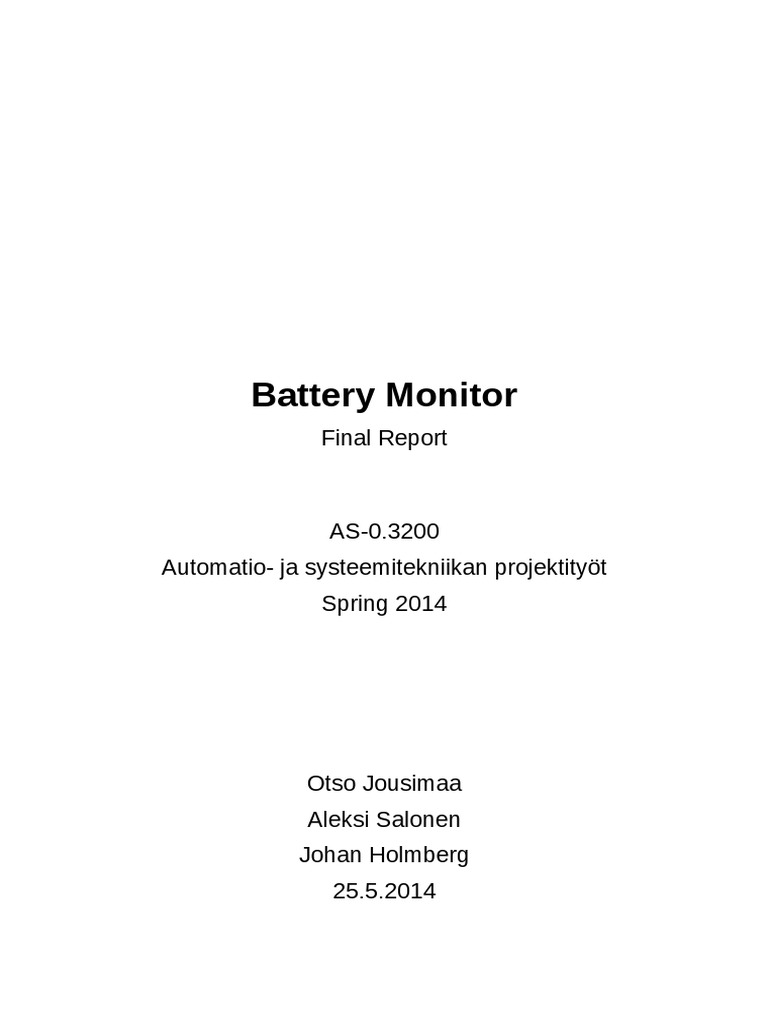 Battery Monitor Board Design and Implementation | PDF | Microcontroller ...