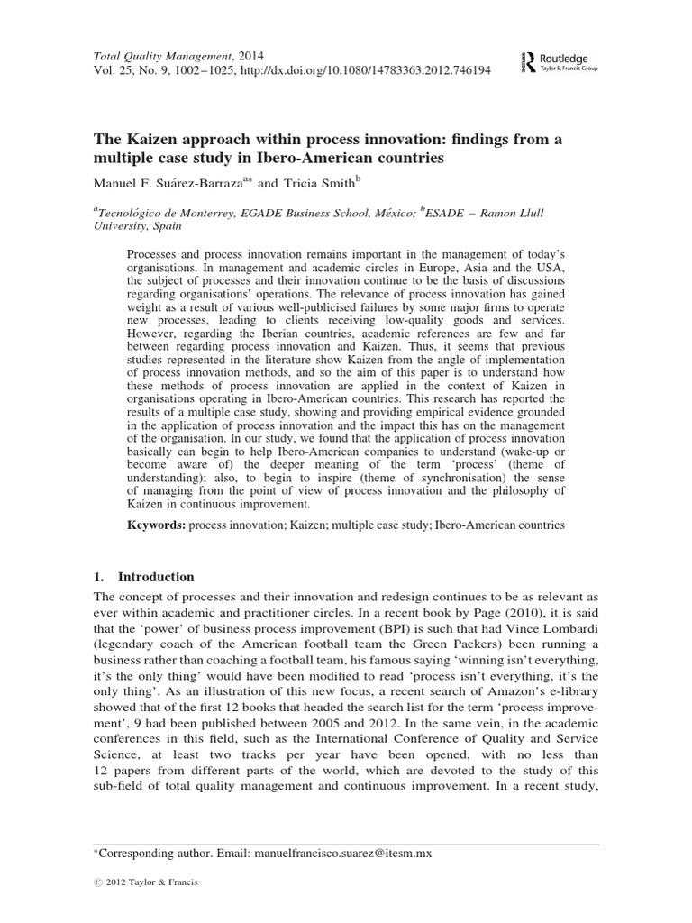 PAPER KAIZEN Within INNOVATION Process | Download Free PDF | Business Process | Case Study