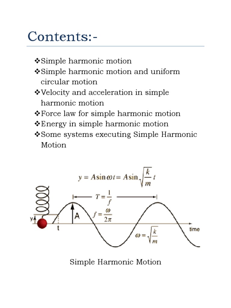 Simple Harmonic Motion | PDF | Acceleration | Pendulum