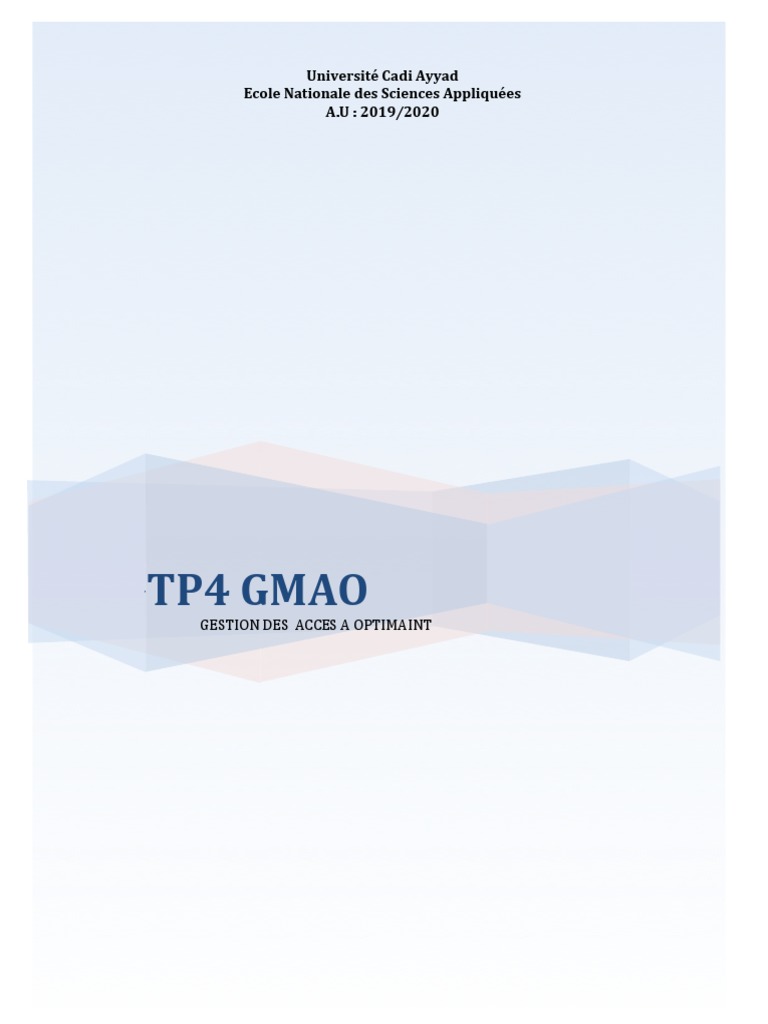 Gestion des accès à OptiMaint GMAO | PDF | Application | Mot de passe