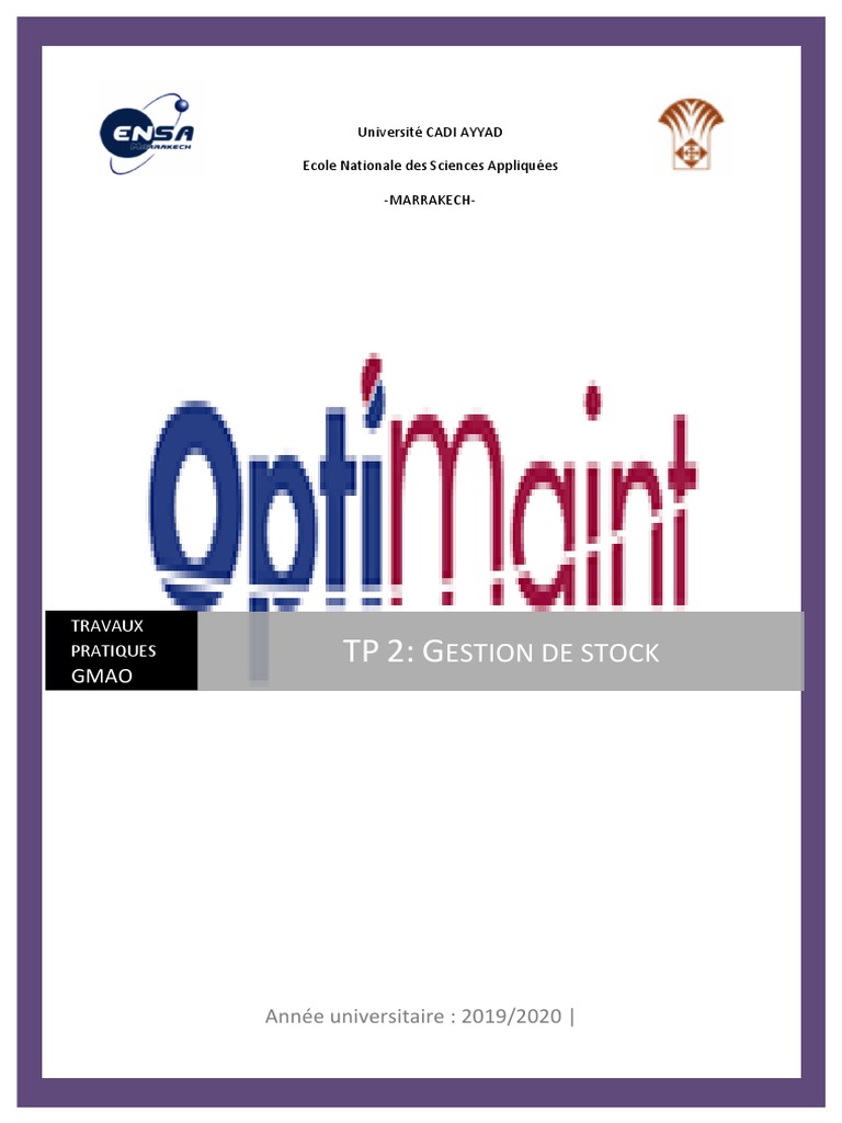 Gestion de Stock avec OptiMaint GMAO | PDF | Inventaire | Business