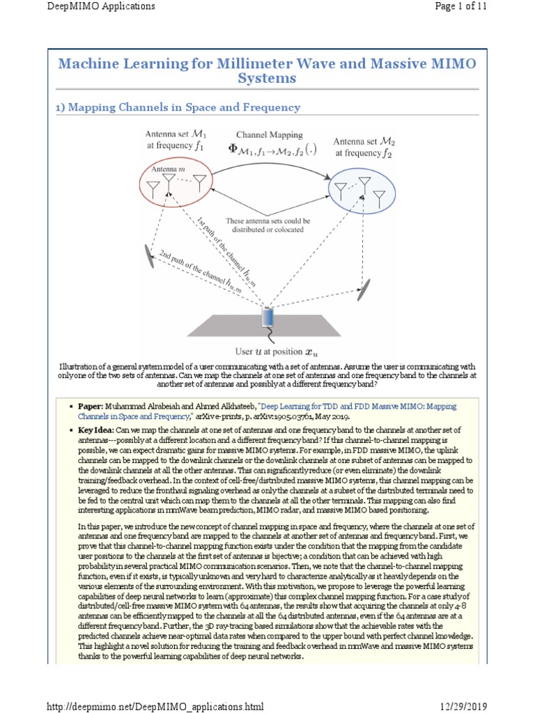 DeepMIMO Applications | PDF | Deep Learning | Mimo