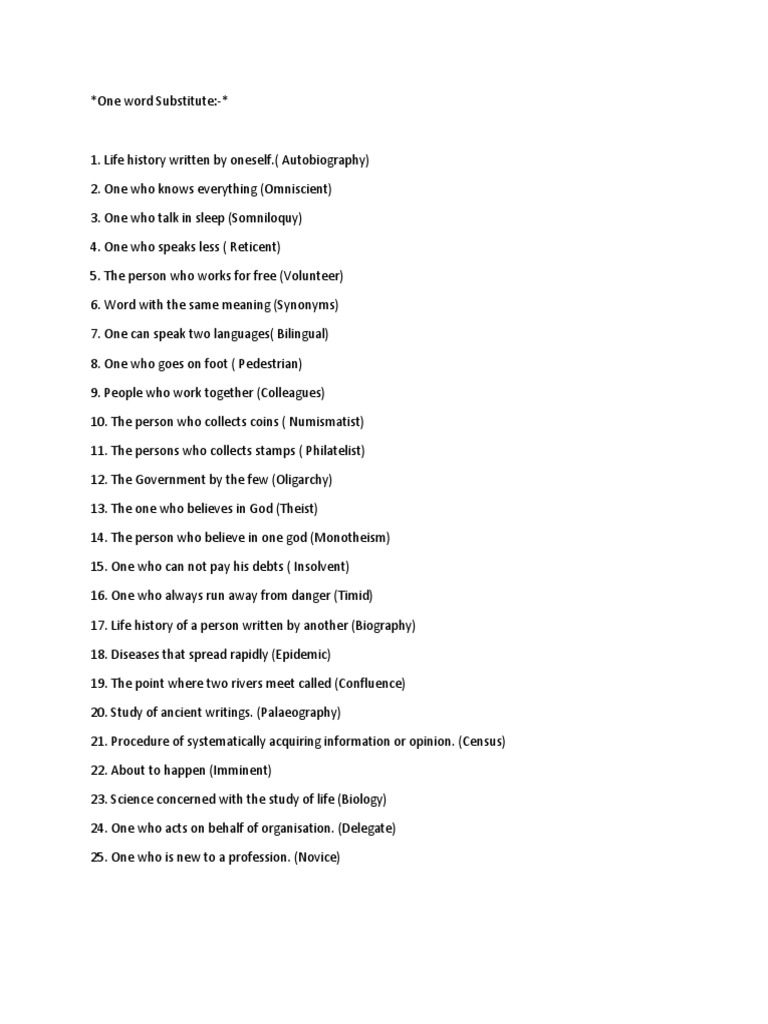 Pte One Word Substitution | PDF