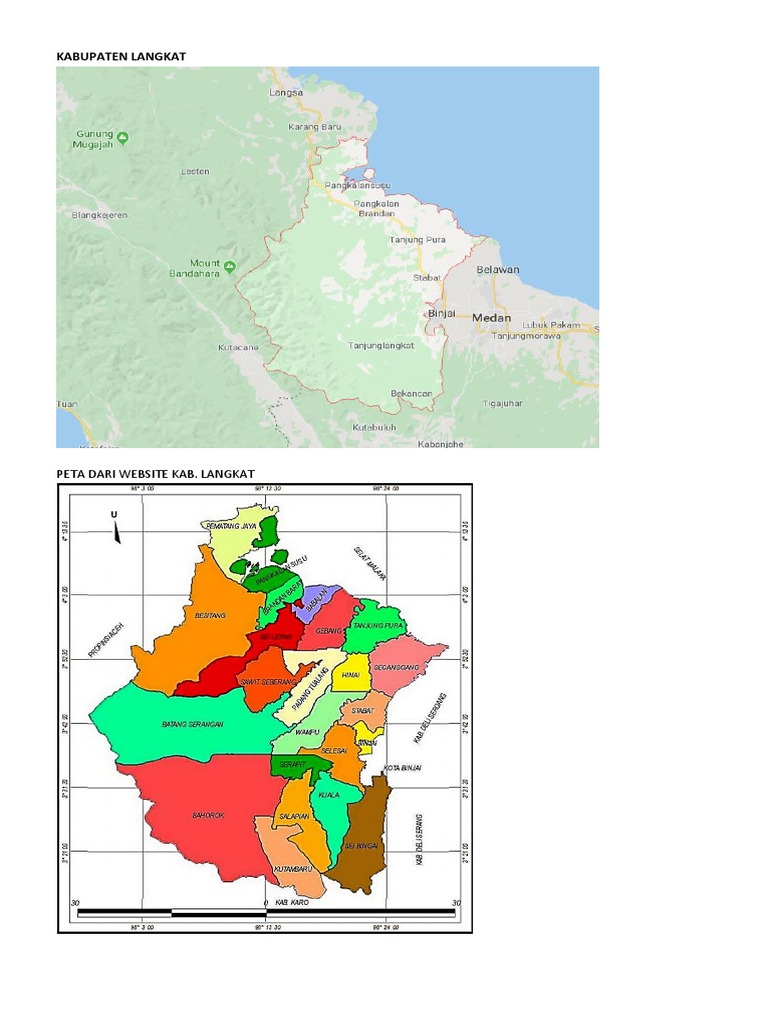 Peta Tiap Kecamatan Kabupaten Langkat | PDF