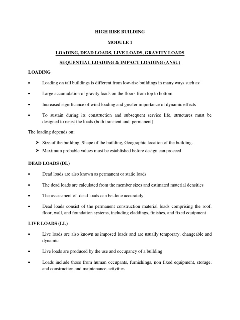 High Rise Building PDF | PDF | Beam (Structure) | Bending