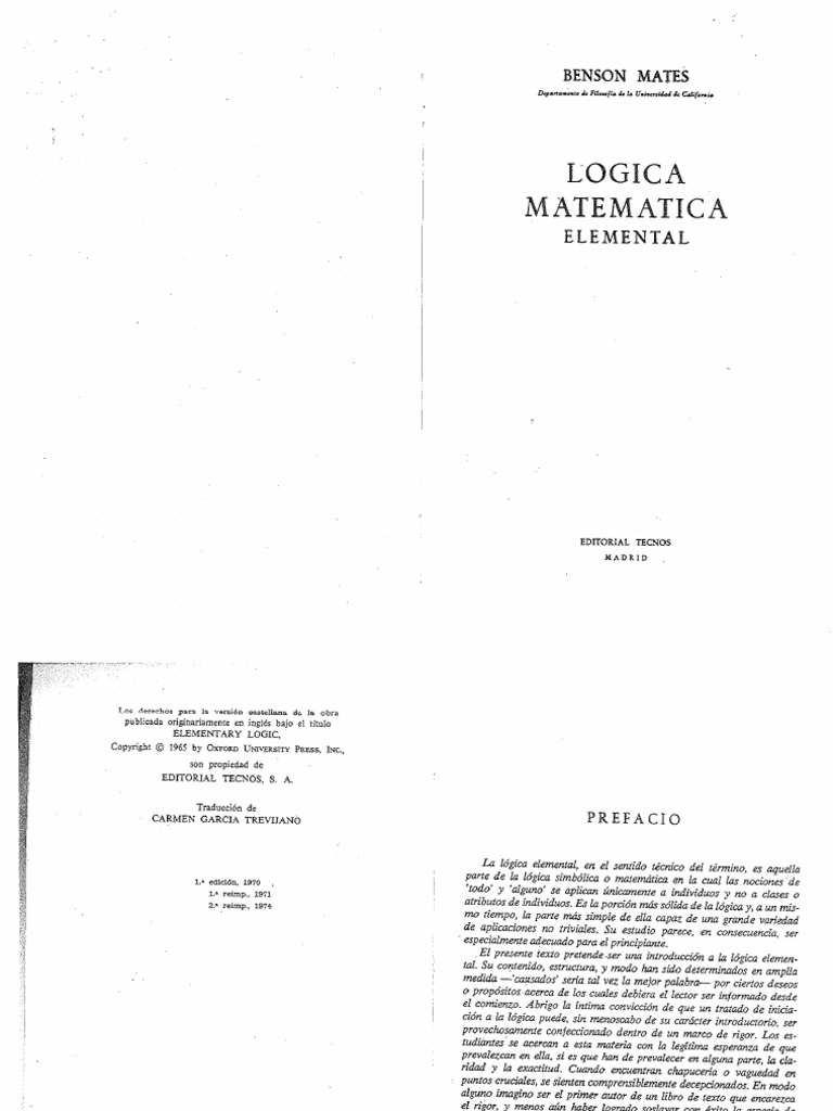 Logica Matematica Elemental PDF | PDF