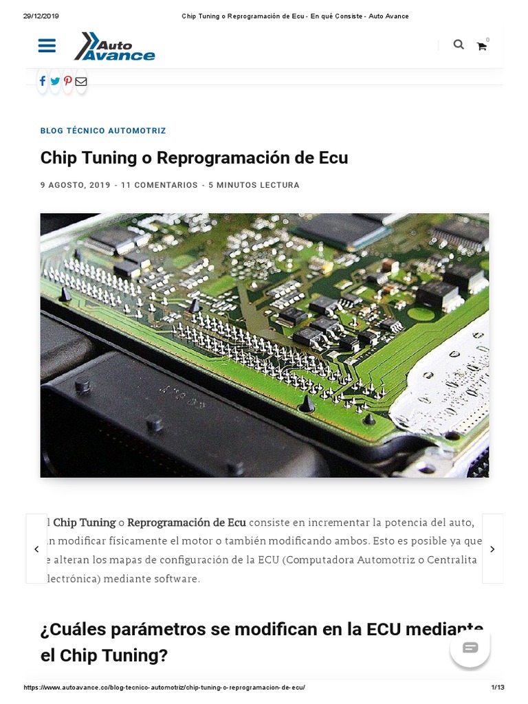 Reprogramación de Ecu - en Qué Consiste | PDF | Motor de combustión ...