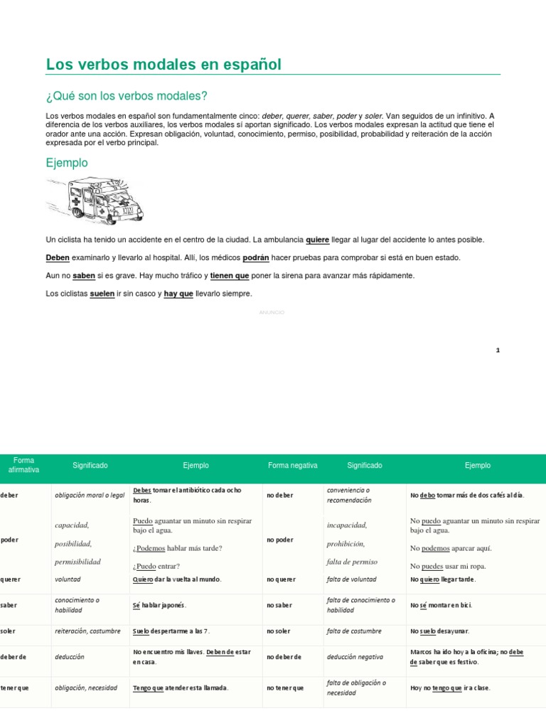 10 verbos modales en español | PDF | Verbo | Morfología Lingüística