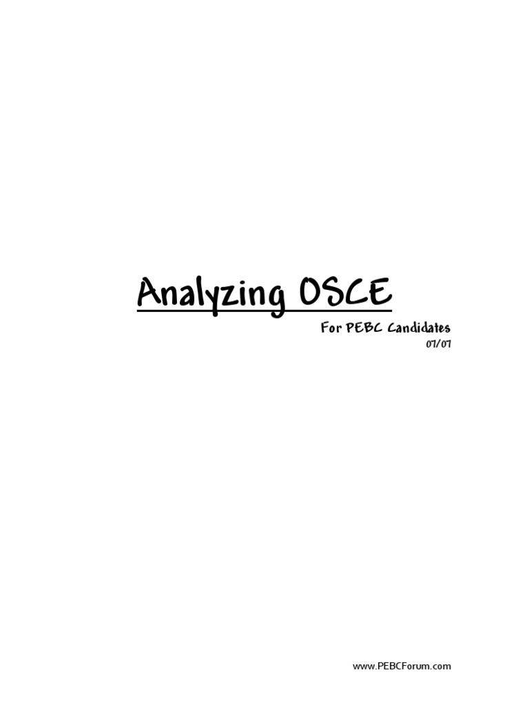 Analyzing OSCE PDF | PDF | Pharmacology | Medicine