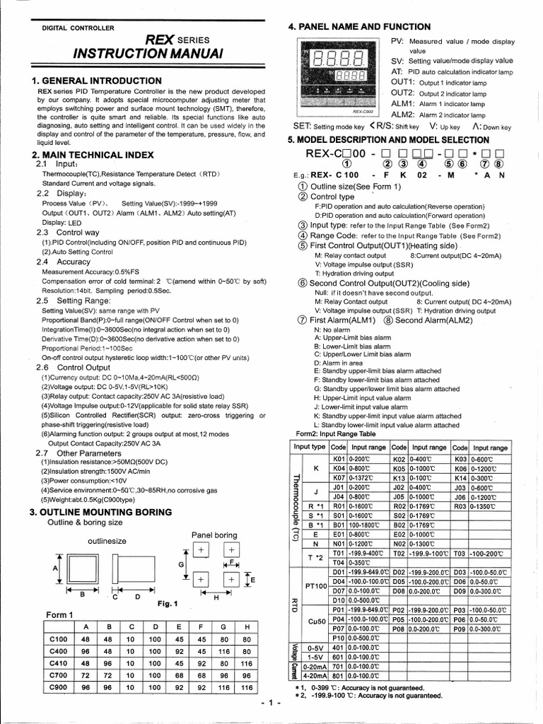 REX Series Instruction Manual | PDF